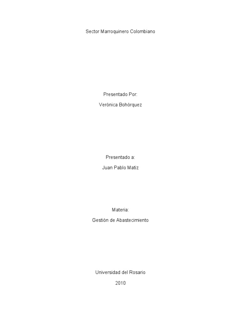 Análisis del Sector Marroquinero en Colombia | PDF | Hospital | Business