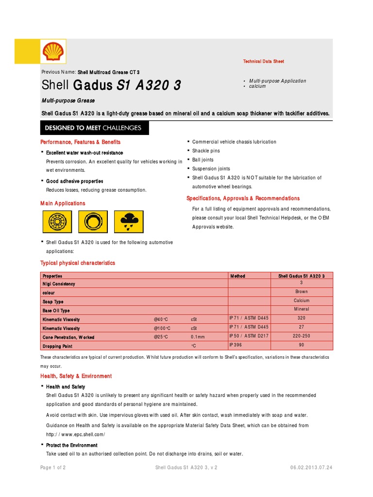 Shell Gadus S1 A320 3 | PDF | Materials | Chemistry