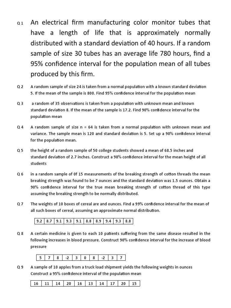 Confidence Interval 2 | PDF | Standard Deviation | Sample Size Determination