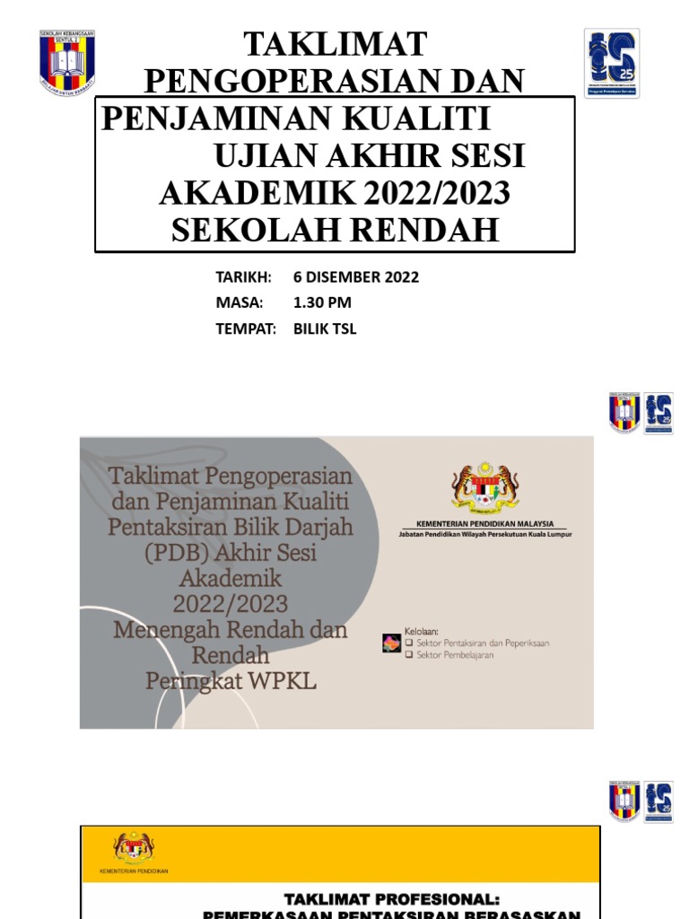 Taklimat Pengoperasian Dan Penjaminan Kualiti Ujian Akhir Sesi | PDF