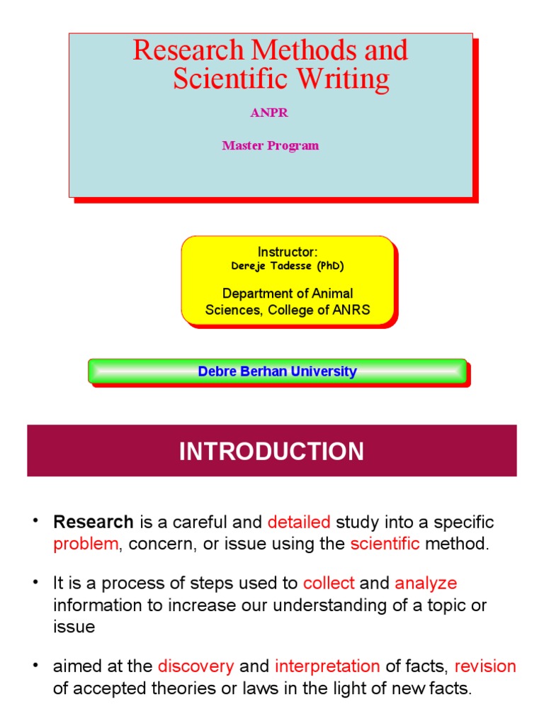 Research Methods & Scientific Writing | PDF | Scientific Method | Science