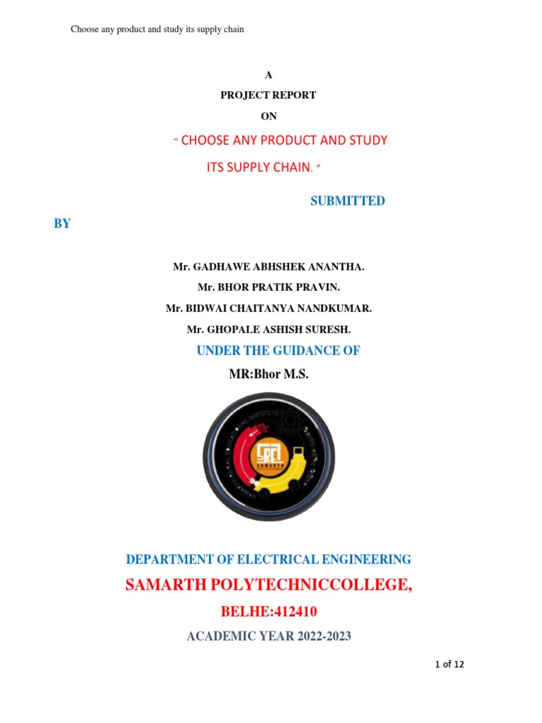 Pratik Ede Microproject | PDF | Supply Chain Management | Supply Chain