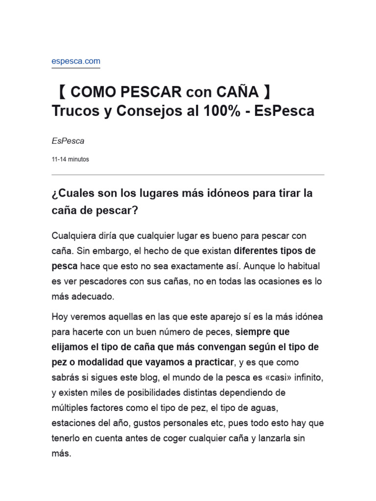 COMO PESCAR Con CAÑA 】Trucos y Consejos Al 100 - - EsPesca - 014947 ...