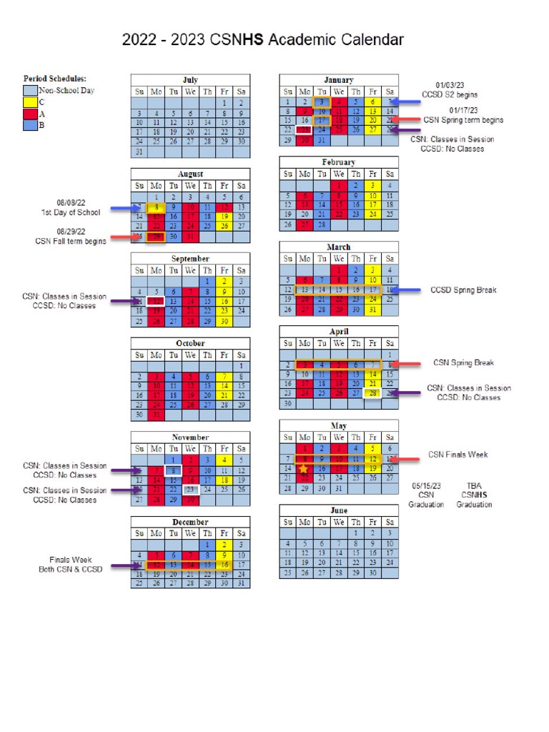 2022-2023 CSNHS Calendar | PDF
