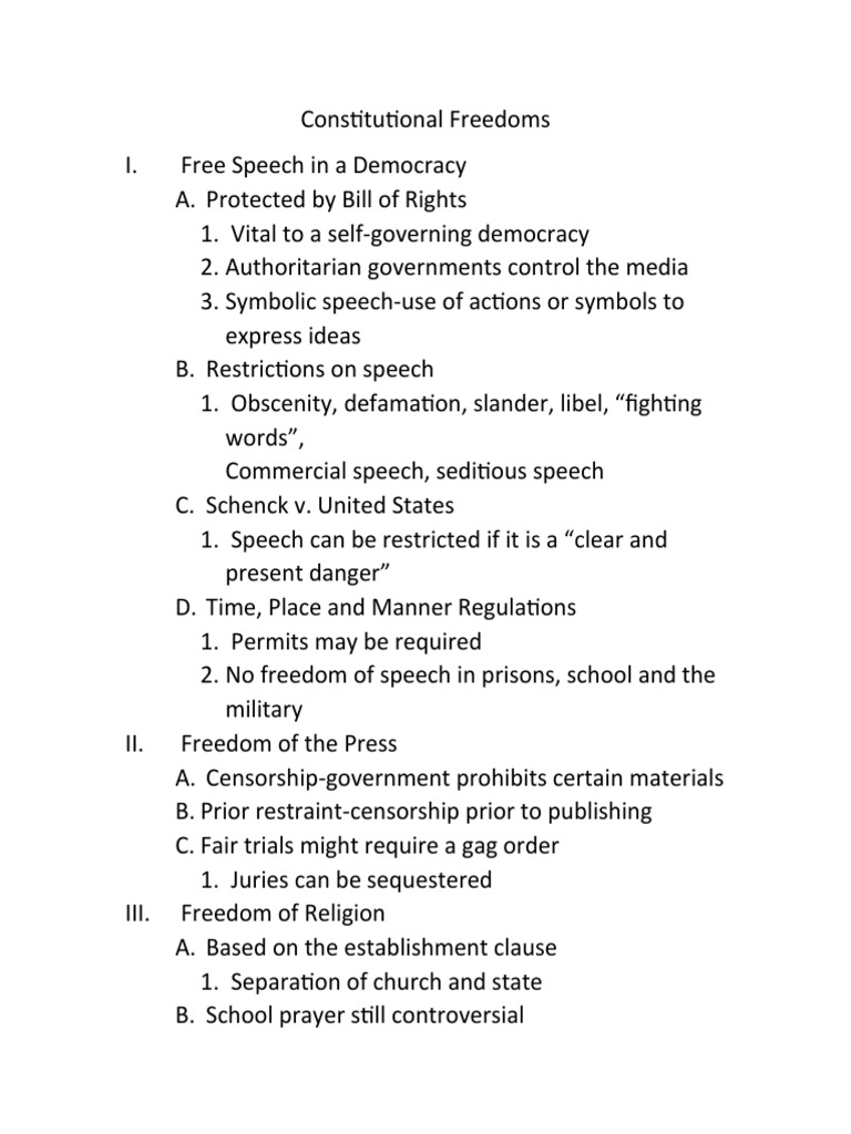 Constitutional Freedoms | PDF