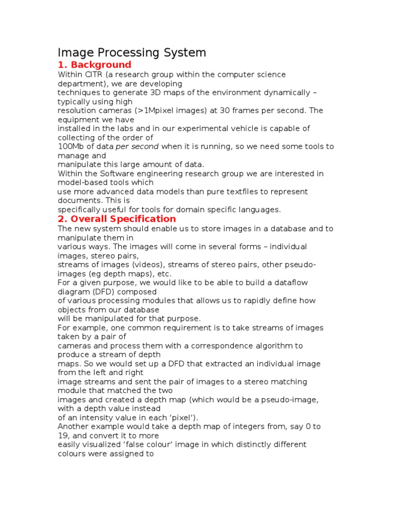 Image Processing System: 1. Background | Download Free PDF | Data Type ...