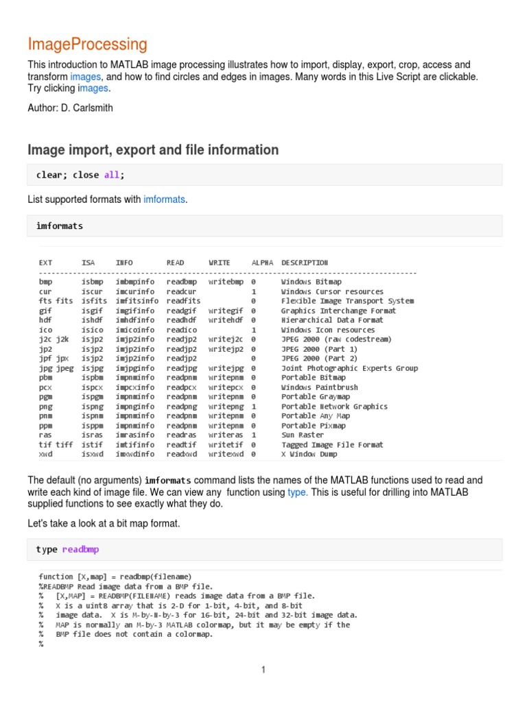 Image Processing Live Script PDF | PDF | Rgb Color Model | Array Data Structure