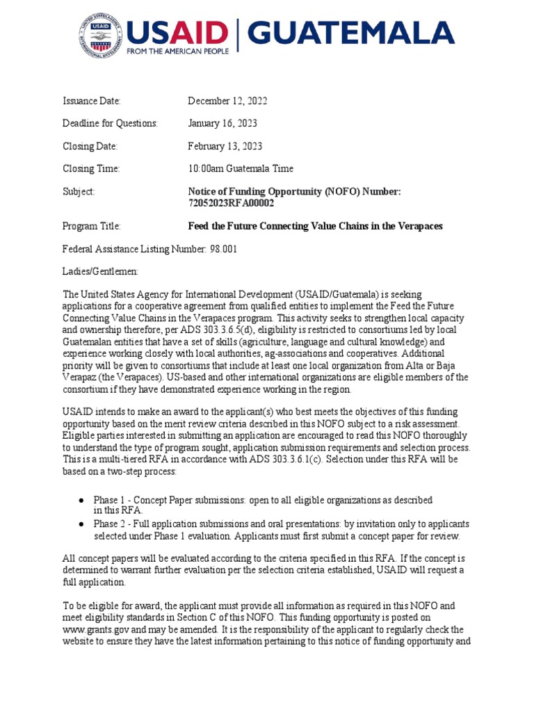 FTF Rfa Final Version | PDF | Climate Resilience | Agriculture