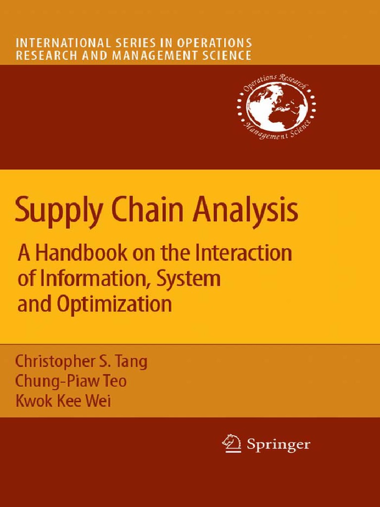 Supply Chain Analysis A Handbook On The Interaction of Information ...