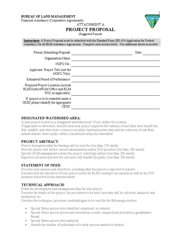 BLM Project Proposal Format Guide | PDF | Monitoring And Evaluation ...