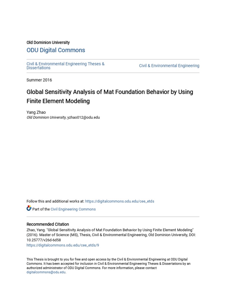 Global Sensitivity Analysis of Mat Foundation Behavior by Using F | PDF | Finite Element Method ...