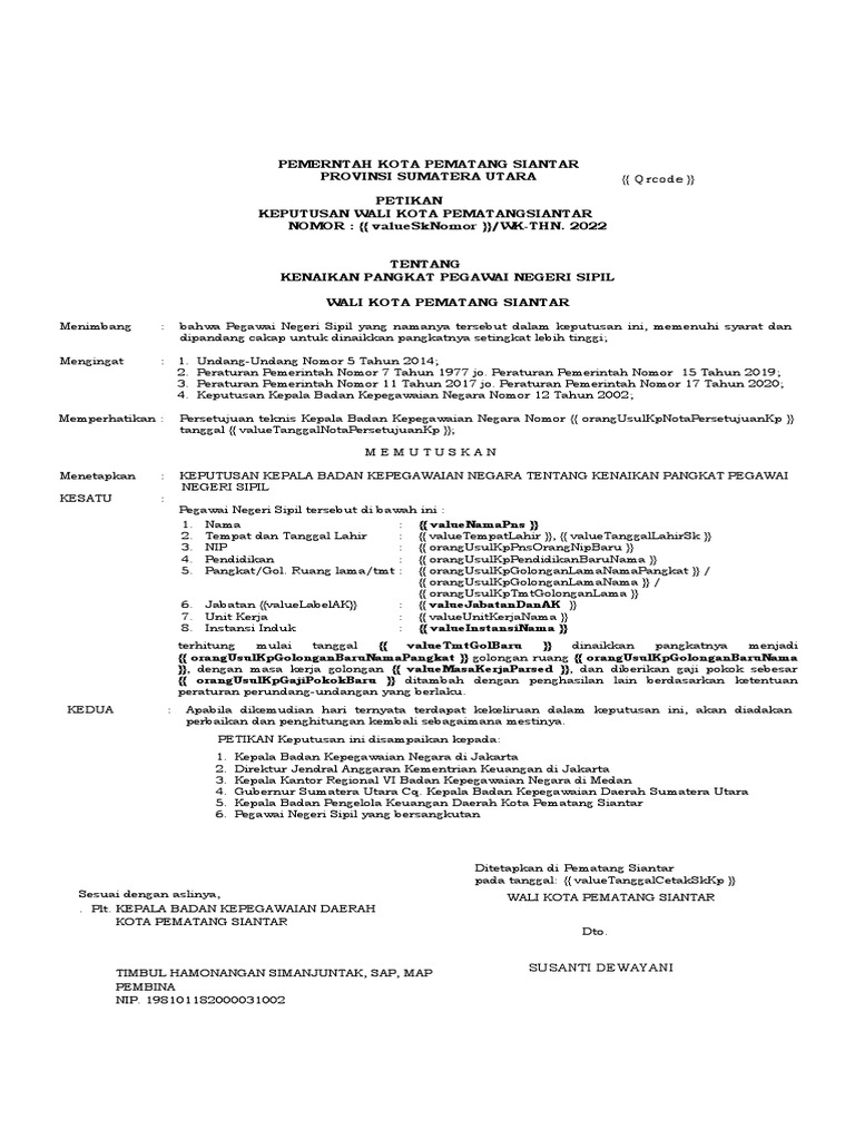 Format Terbaru Sk Kp Pdf