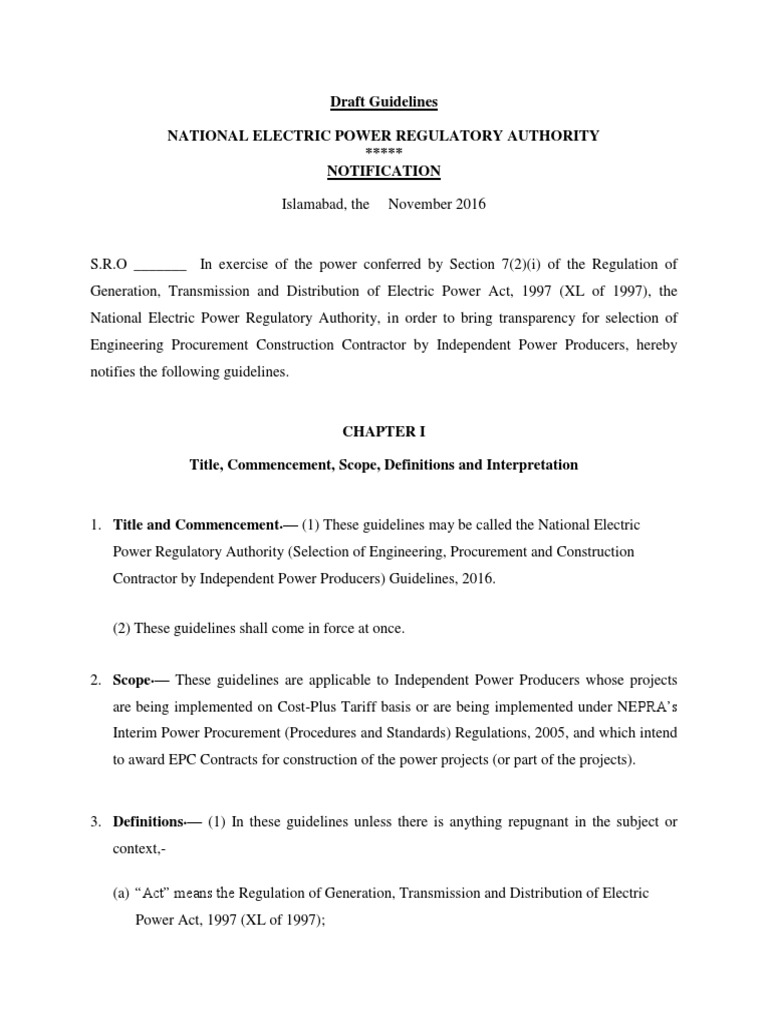 Guidelines For Selection of EPC Contractors-Final | PDF | Request For ...
