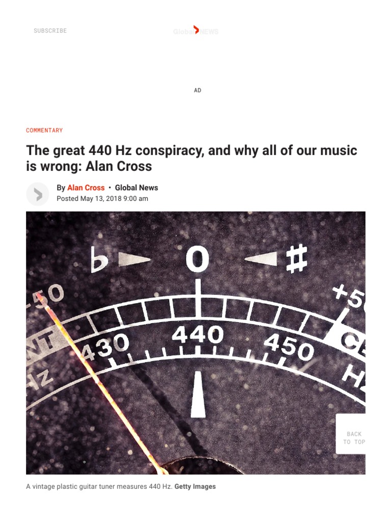 The Great 440 HZ Conspiracy | PDF | Pitch (Music) | Sound