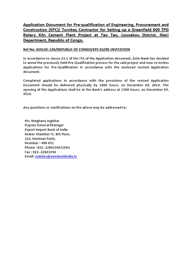 Cement Epc Contract | PDF | Mining | Geology