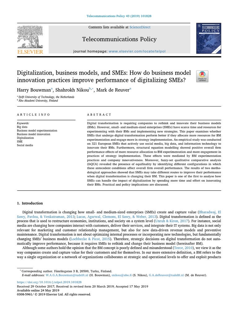 3 2019 - Bouwman - Digitalization, Business Models, and SMEs | PDF ...
