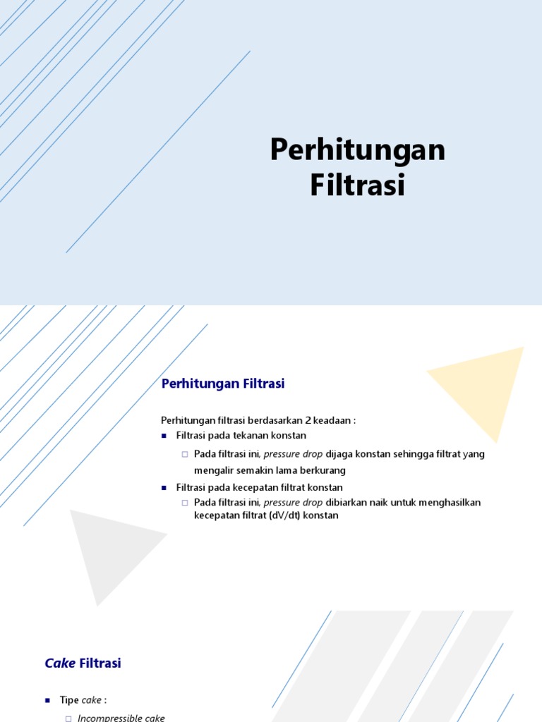 Perhitungan Filtrasi | PDF | Filtration | Physical Sciences