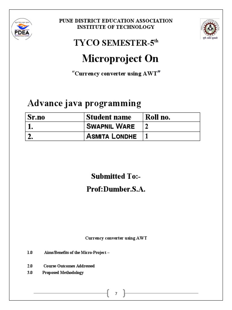 Currency Converter Using AWT: A Project Report on Developing a Basic Currency Conversion ...