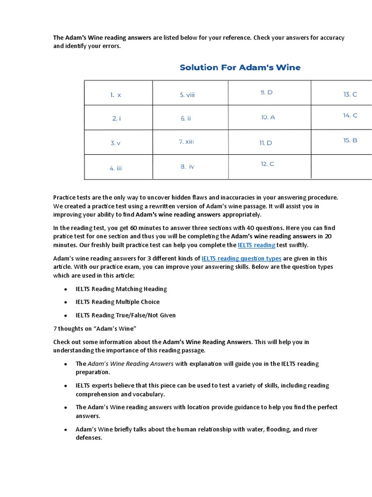 The Adam | PDF | Test (Assessment) | Reading Comprehension