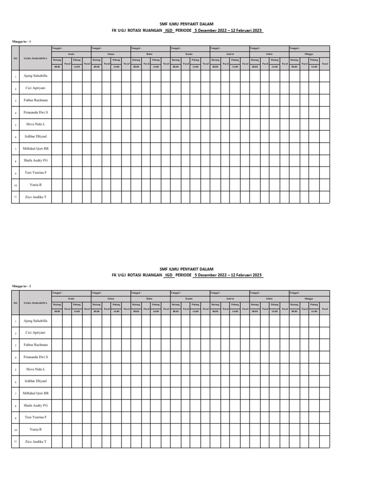 Absen Igd Xiii-B | PDF