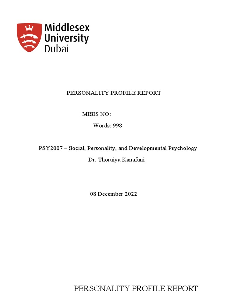 Personality Report | PDF | Extraversion And Introversion | Human Development