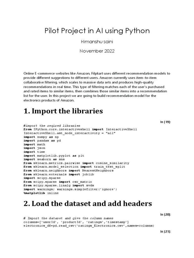 Pilot Project in AI Using Python | PDF Pilot Project in AI Using Python | PDF