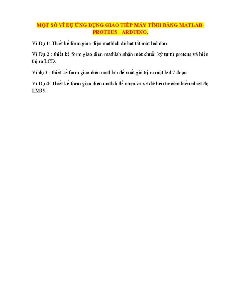 Huong Dan Giao Tiep Matlab-Proteus | PDF
