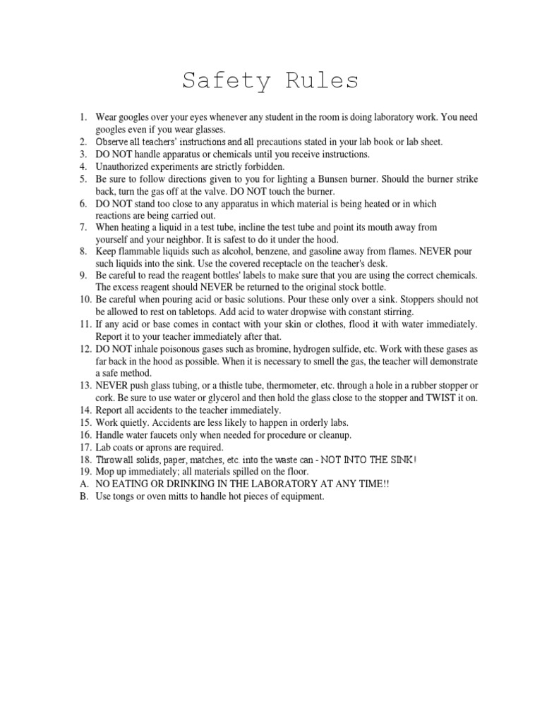 Safety Rules | PDF