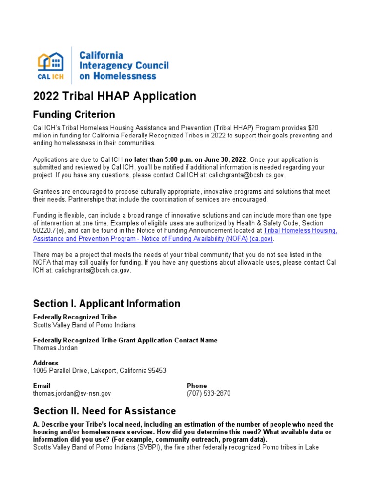 Tribal HHAP Application Overview 2022 | PDF | Homelessness | Native ...