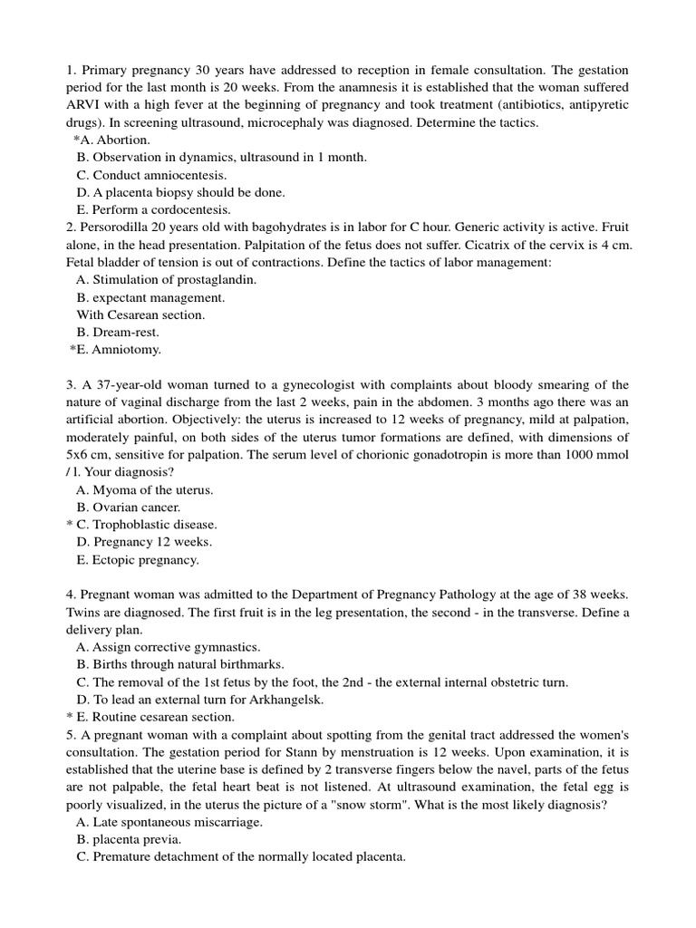 Obs Final MCQ | PDF | Childbirth | Pregnancy
