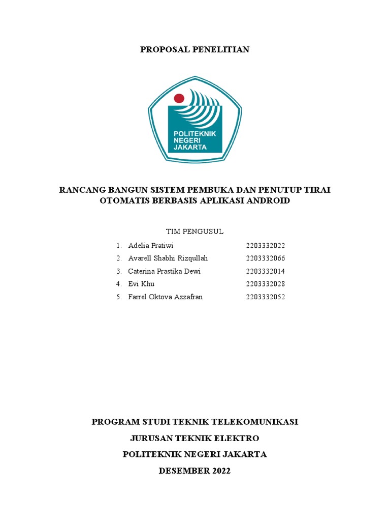 Proposal Kelompok 1 | PDF