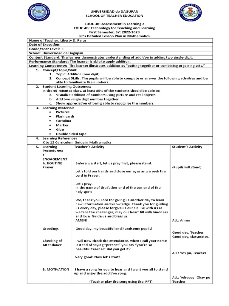 Lesson Plan For Educ 3b4b Final Demo | PDF | Learning | Lesson Plan