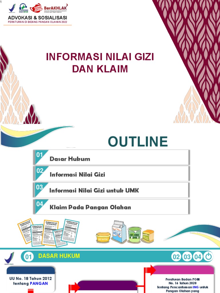 Informasi Nilai Gizi Dan Klaim | PDF