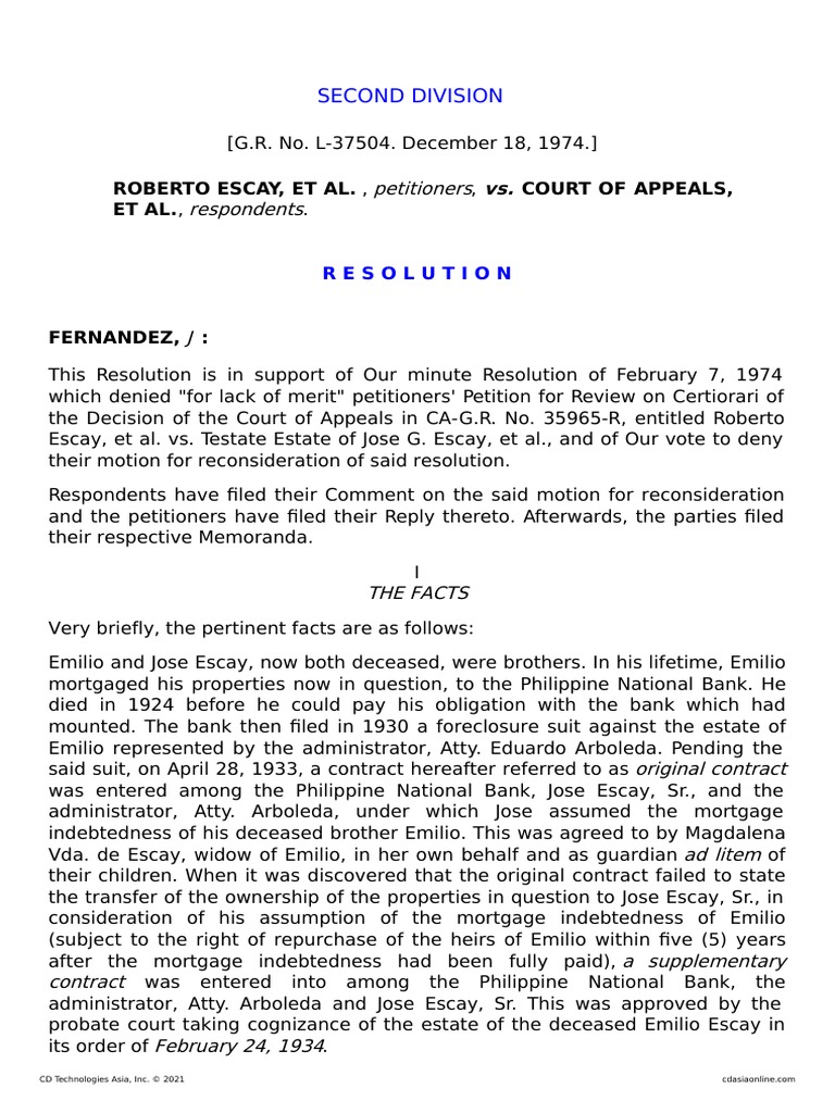 Escay v. Court of Appeals20210424-12-63yuum | PDF | Trust Law ...