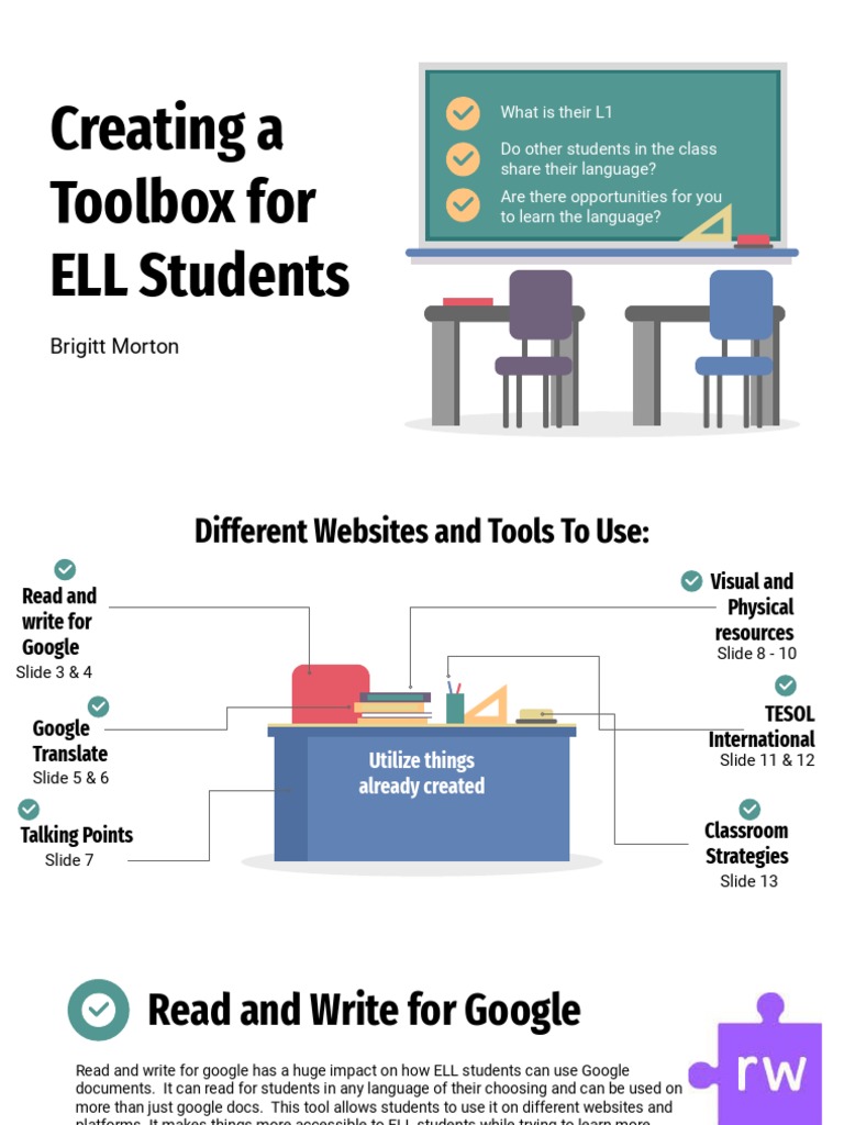 Creating A Toolbox For ELL Students: Brigitt Morton | PDF | Teaching Method | English As A ...