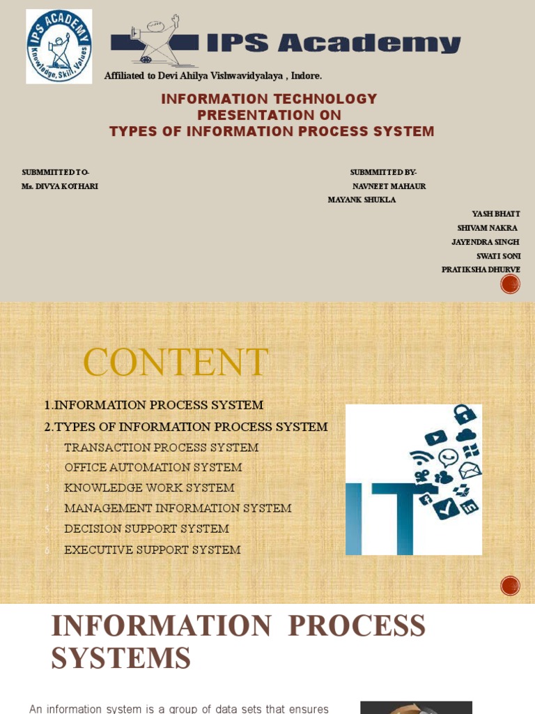 Information Technology Presentation On Types of Information Process ...
