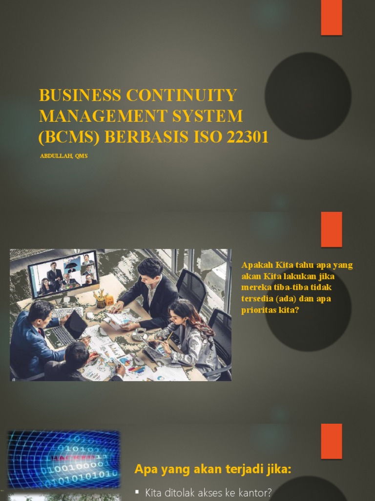 Business Continuity Management System (BCMS) Berbasis Iso 22301 | PDF