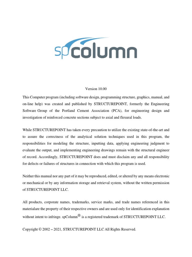 Spcolumn Manual | PDF | Bending | Strength Of Materials