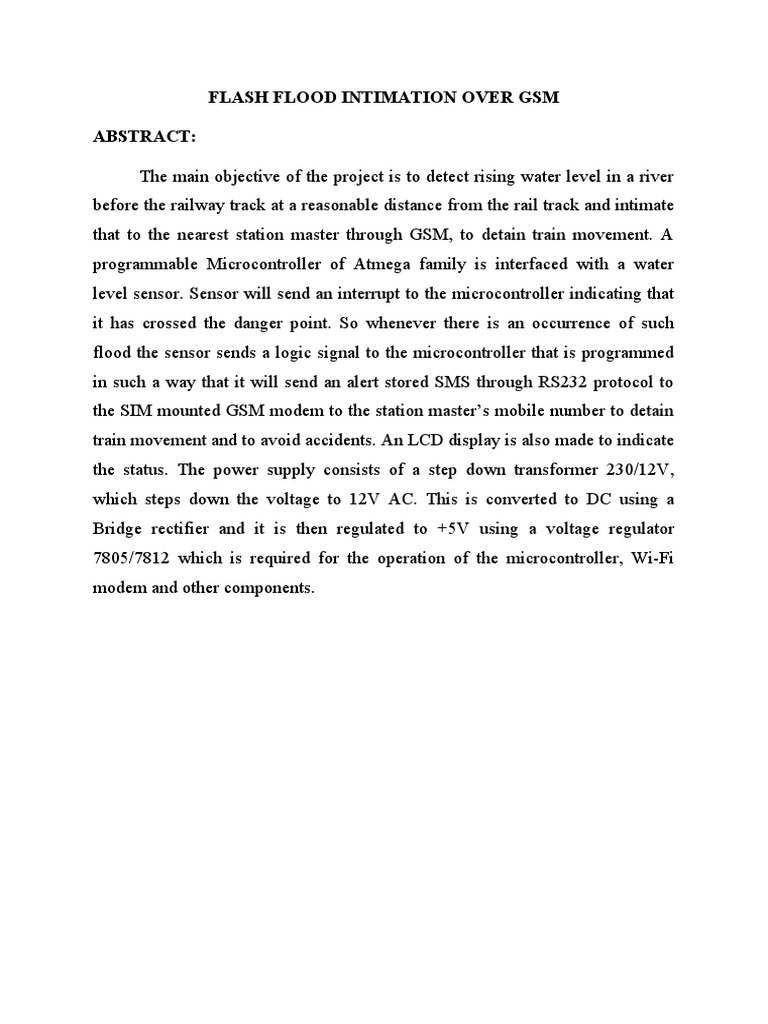 Flash Flood Alert System via GSM | PDF | Computers