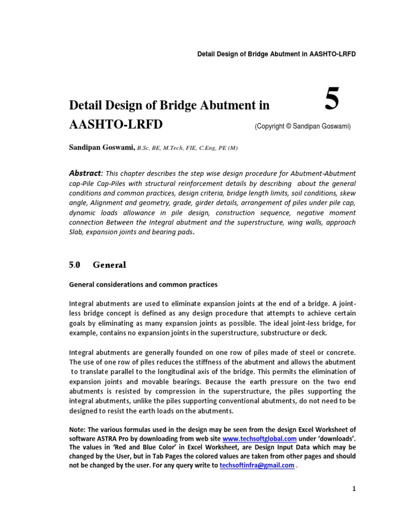 Detail Design of Bridge Abutment 1 | PDF | Deep Foundation | Bridge