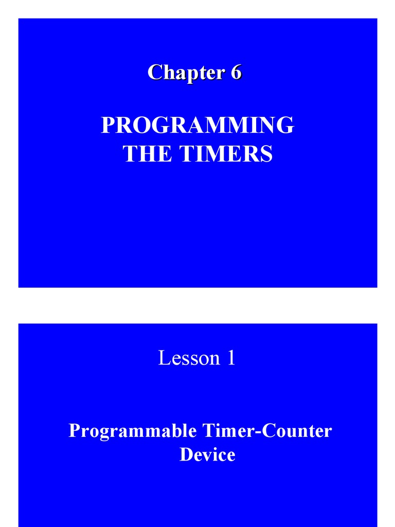 Programming The Timers Pdf Microcontroller Timer