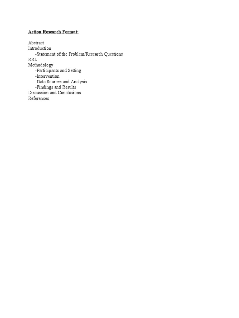 Action Research Format | PDF