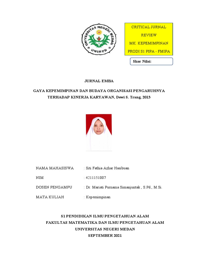 CJR Kepemimpinan Siti Fathia Pipa 21 C | PDF