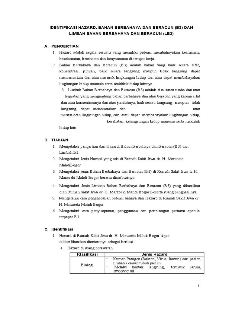 Identifikasi Bahan B3 | PDF