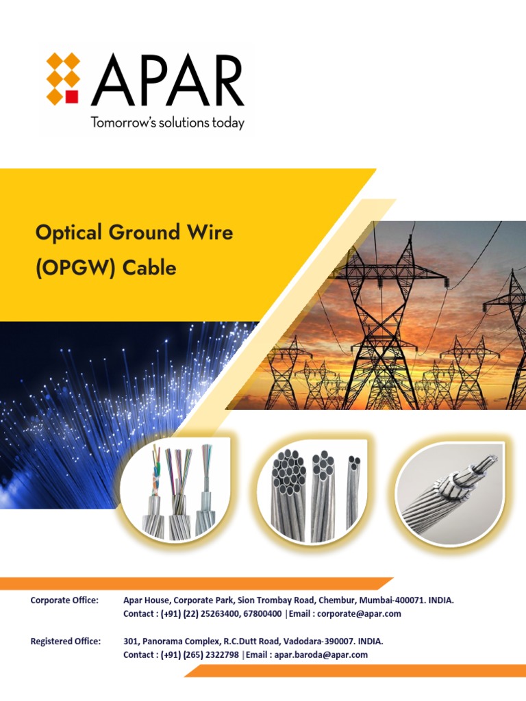 OPGW Cable Solutions by APAR | PDF | Optical Fiber | Optics