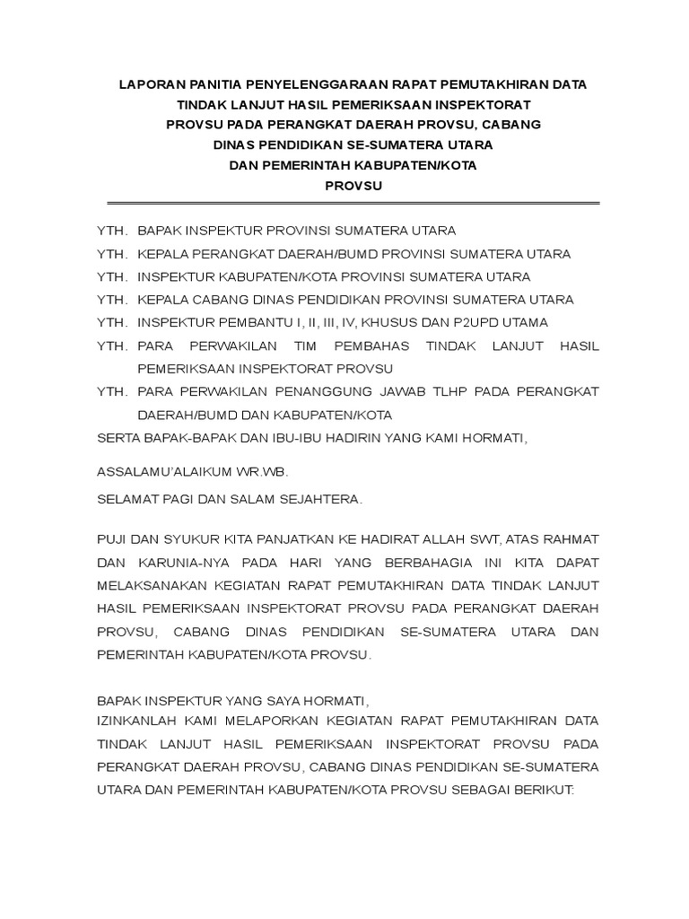 Laporan Rapat Pemutakhiran Data | PDF | Teknologi & Rekayasa