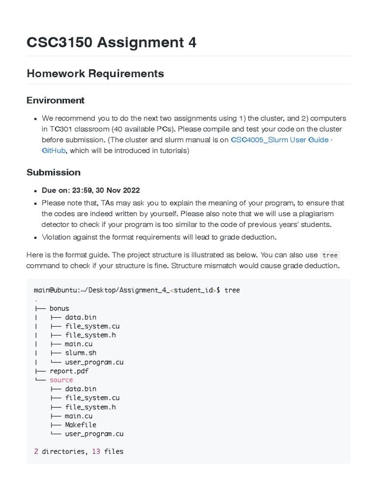 CSC3150 Assignment 4 | PDF | Computers