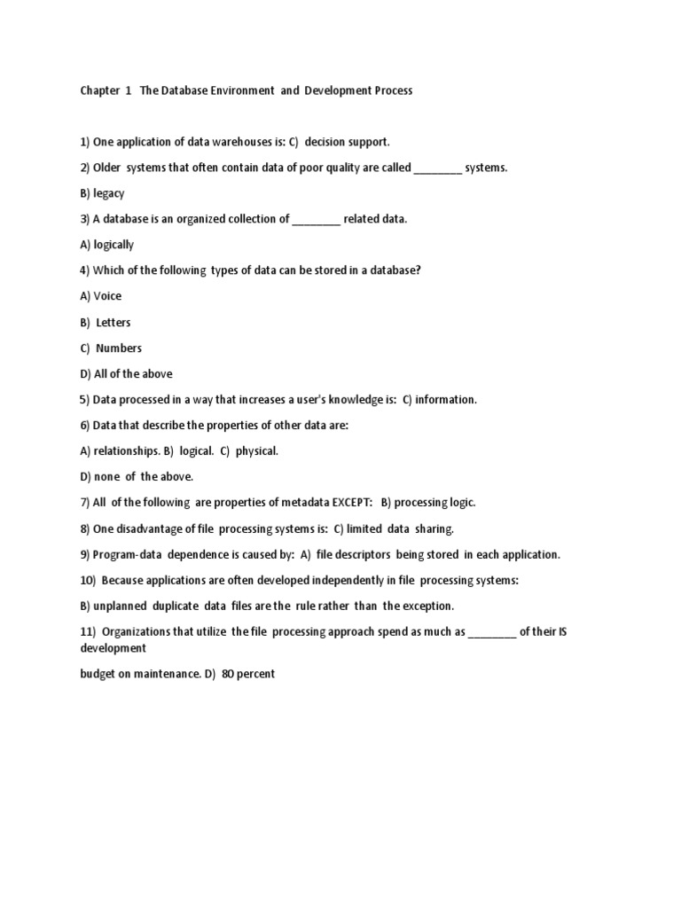 Chapter 1 The Database Environment and Development Process | PDF