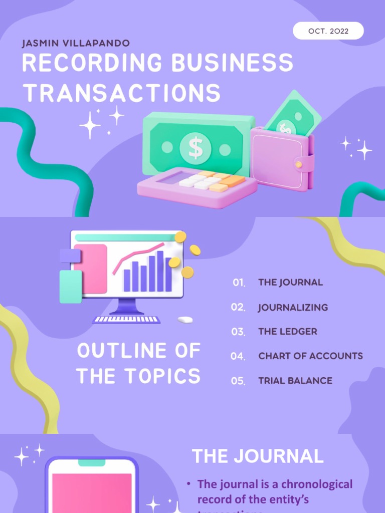 Recording Business Transactions (Journalizing) | PDF | Debits And Credits | Money
