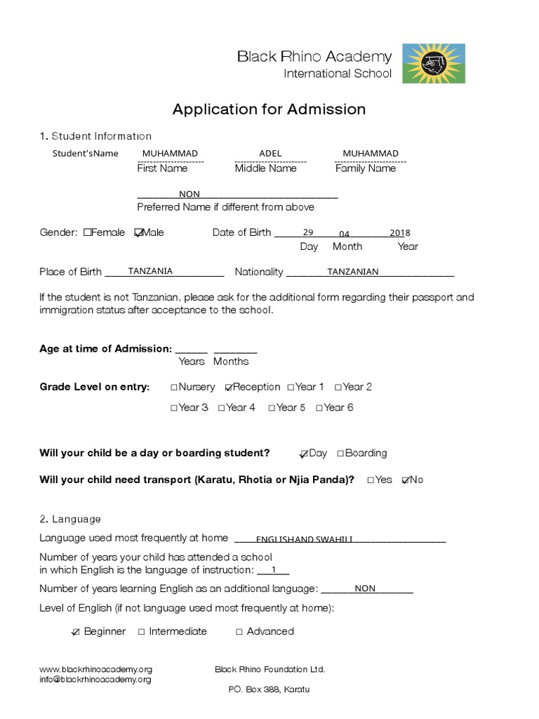 BRF Application Form 2022 | PDF | Allergy